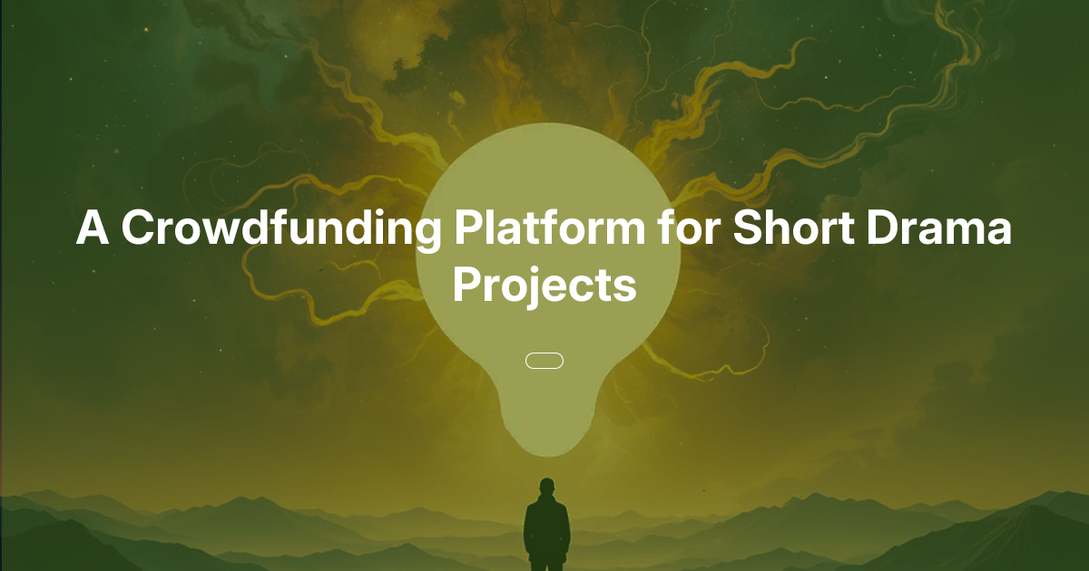 A Crowdfunding Platform for Short Drama Projects | Oasis of Ideas