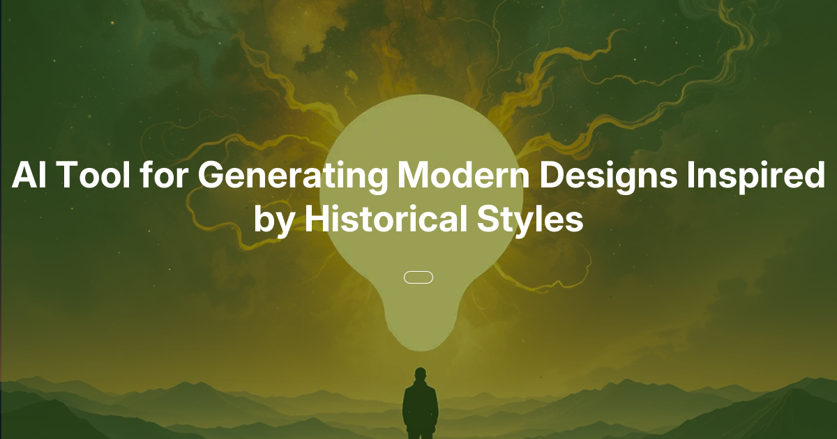 AI Tool for Generating Modern Designs Inspired by Historical Styles ...
