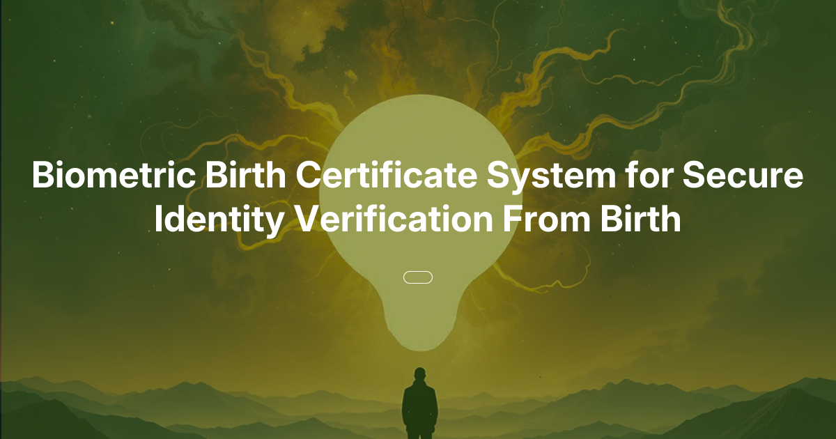 Biometric Birth Certificate System for Secure Identity Verification ...