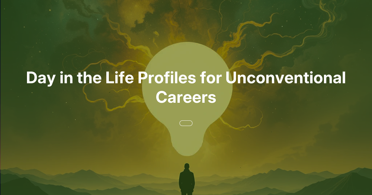 Day in the Life Profiles for Unconventional Careers | Oasis of Ideas