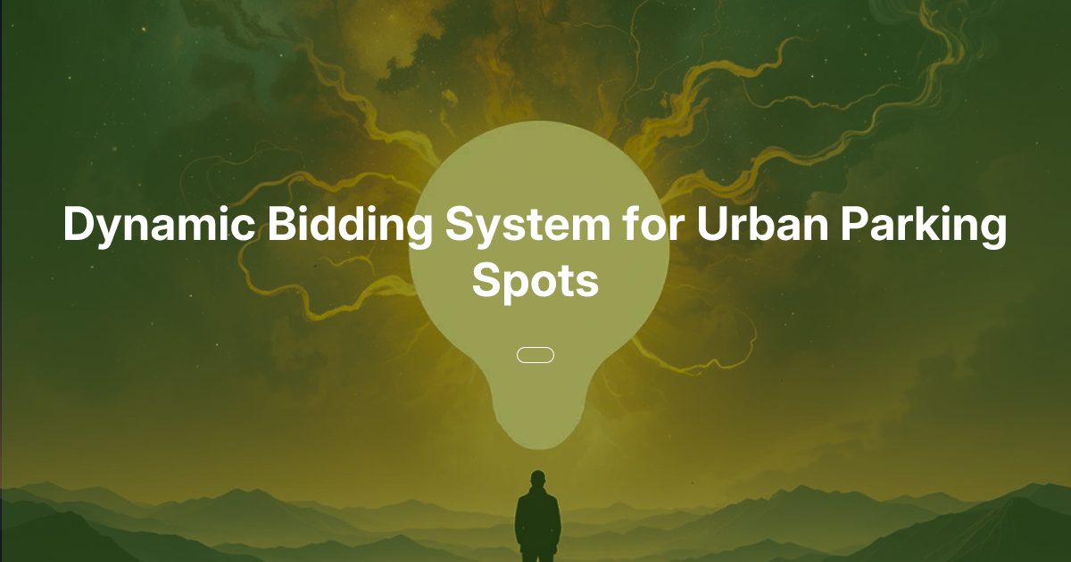 Dynamic Bidding System for Urban Parking Spots | Oasis of Ideas
