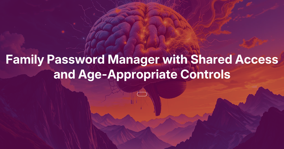 Family Password Manager with Shared Access and Age-Appropriate Controls ...