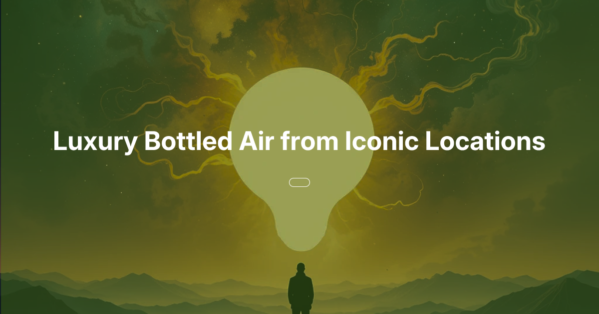 Luxury Bottled Air from Iconic Locations | Oasis of Ideas