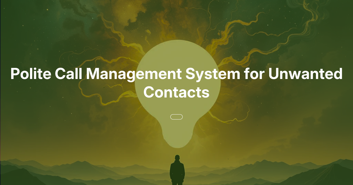 Polite Call Management System for Unwanted Contacts | Oasis of Ideas