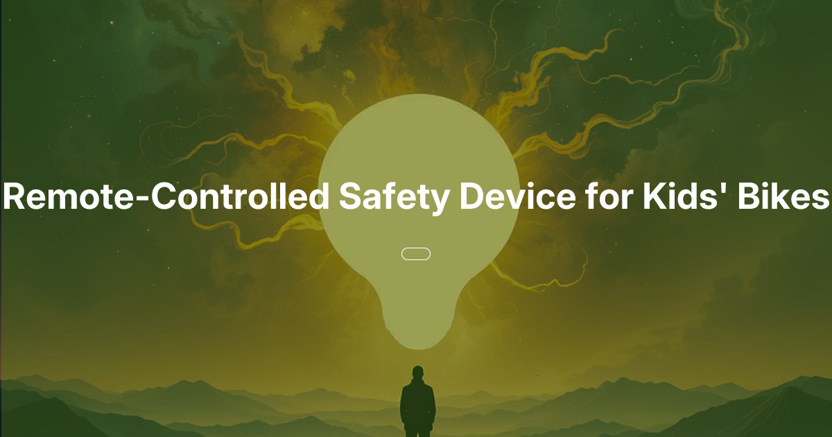 Remote-Controlled Safety Device for Kids' Bikes | Oasis of Ideas