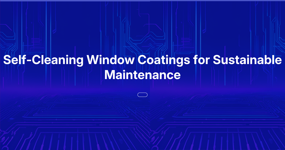 Self-Cleaning Window Coatings for Sustainable Maintenance | Oasis of Ideas