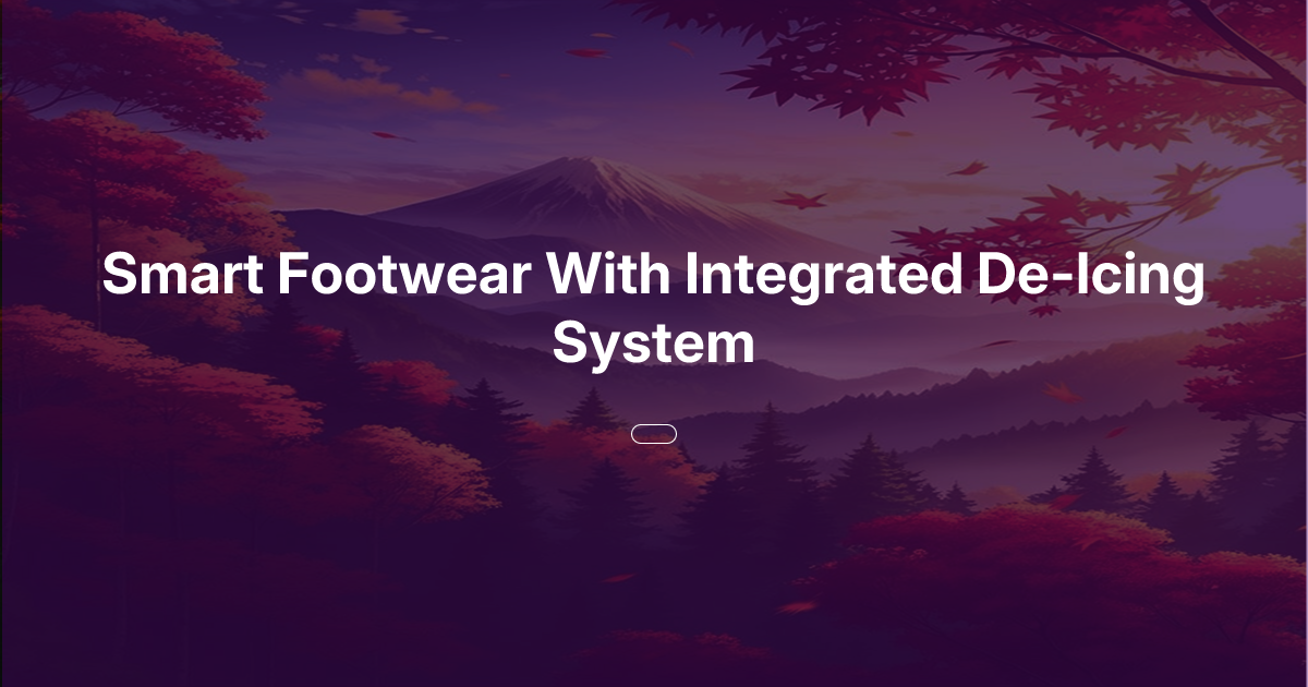 Smart Footwear With Integrated De-Icing System | Oasis of Ideas