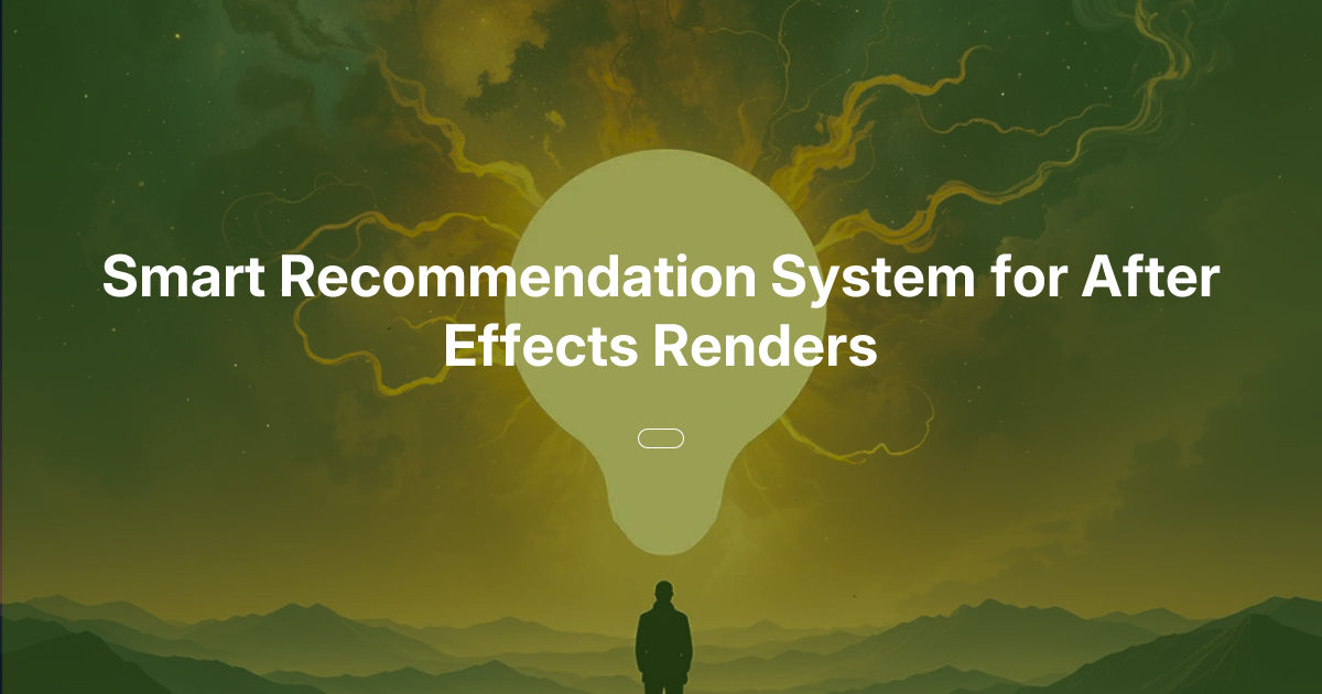 Smart Recommendation System for After Effects Renders | Oasis of Ideas