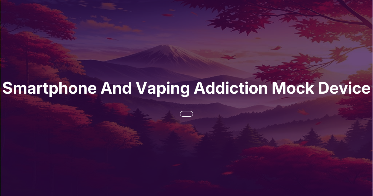 Smartphone And Vaping Addiction Mock Device | Oasis of Ideas