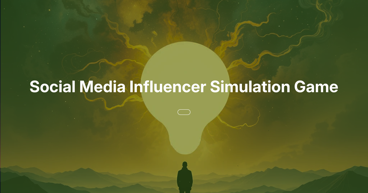 Social Media Influencer Simulation Game | Oasis of Ideas
