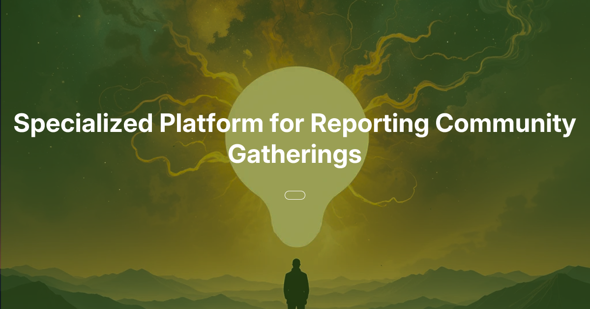 Specialized Platform for Reporting Community Gatherings | Oasis of Ideas