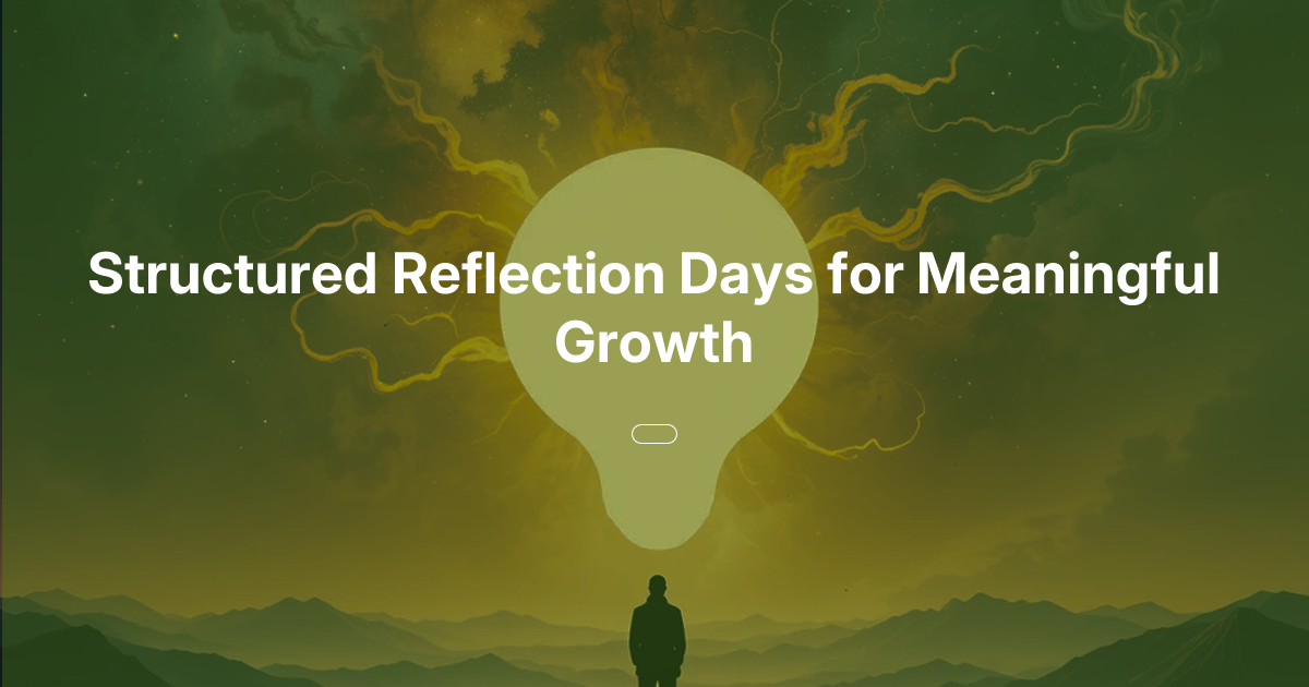 Structured Reflection Days for Meaningful Growth | Oasis of Ideas